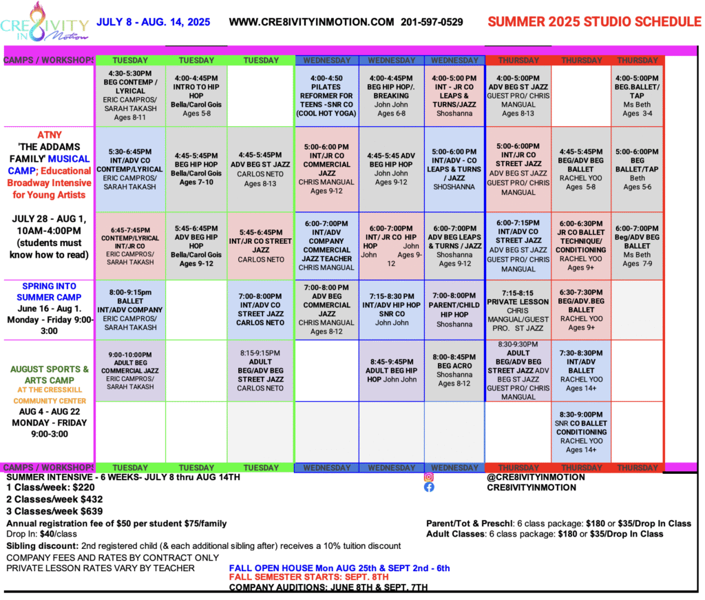 Schedule - CRE8IVITY
